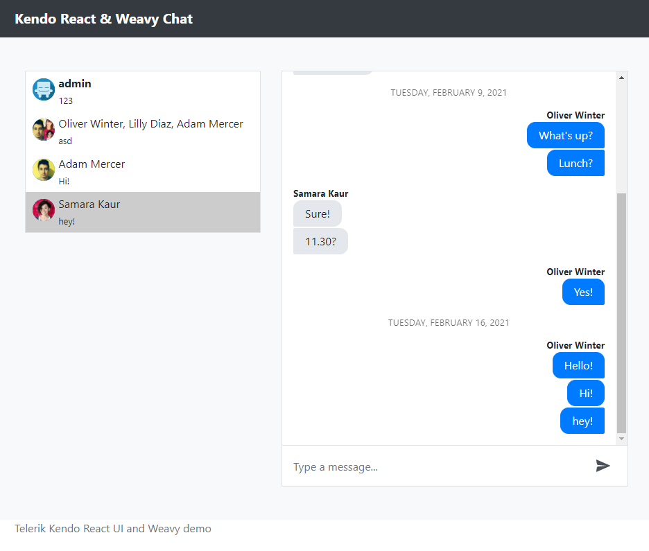 Building A Chat App Using Weavy And Telerik Kendo Conversational Ui For React