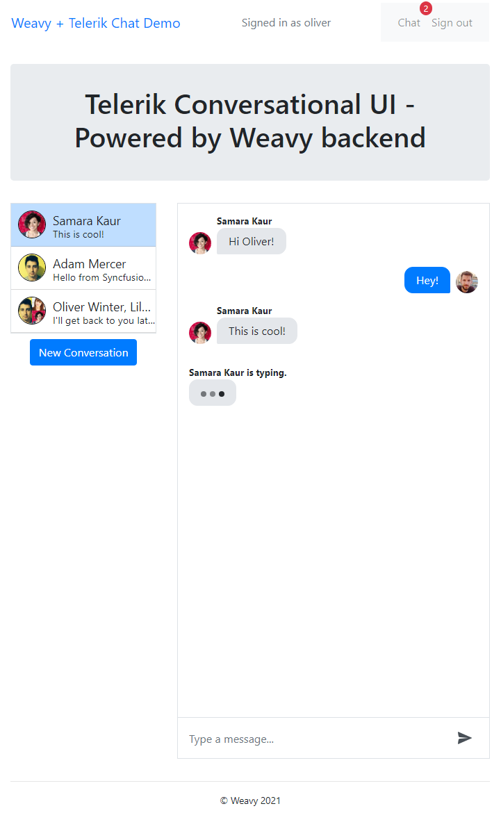 Build a Chat App: Weavy & Telerik Conversational UI for ASP.NET MVC