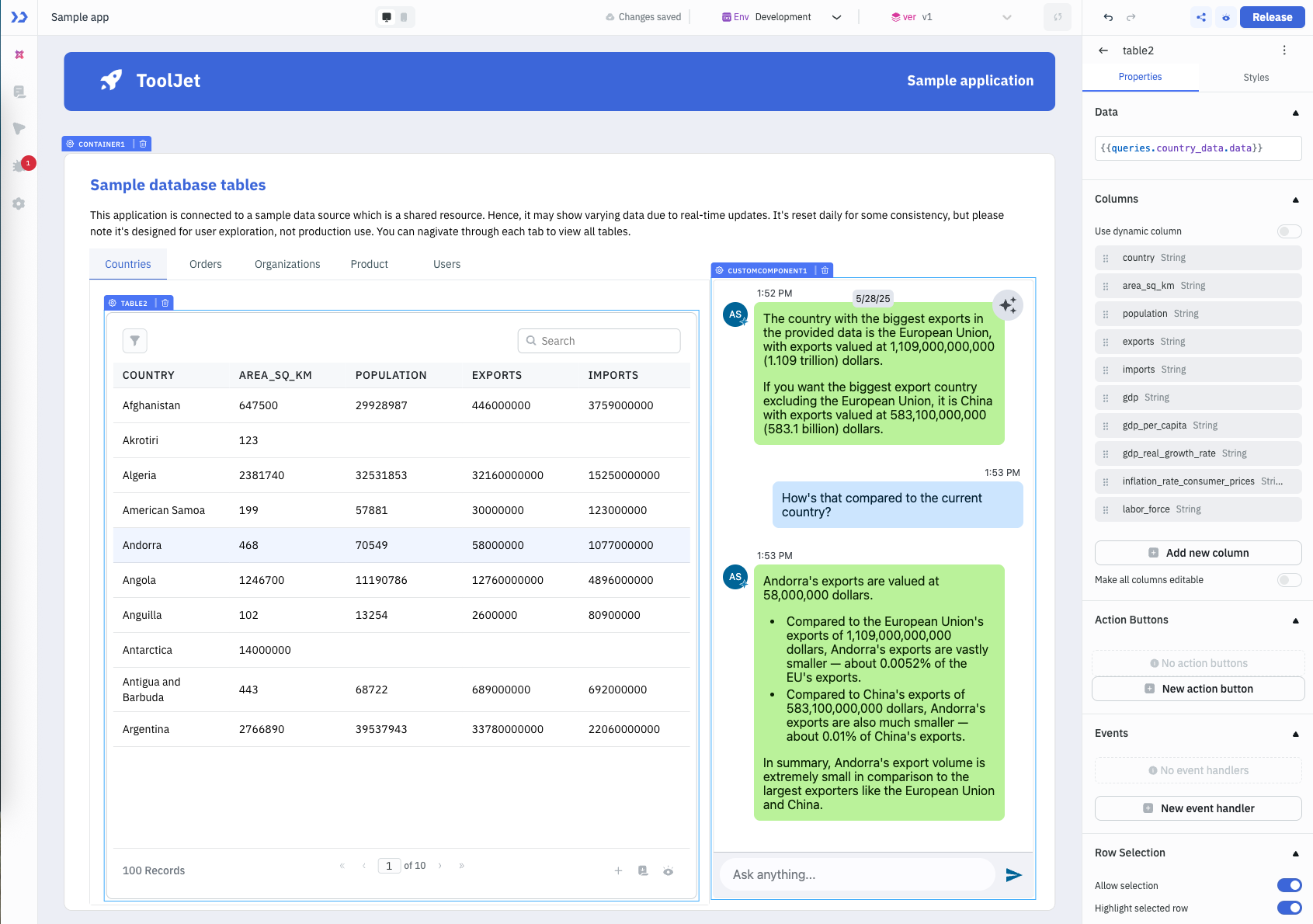 Adding a fully integrated AI copilot to your ToolJet app